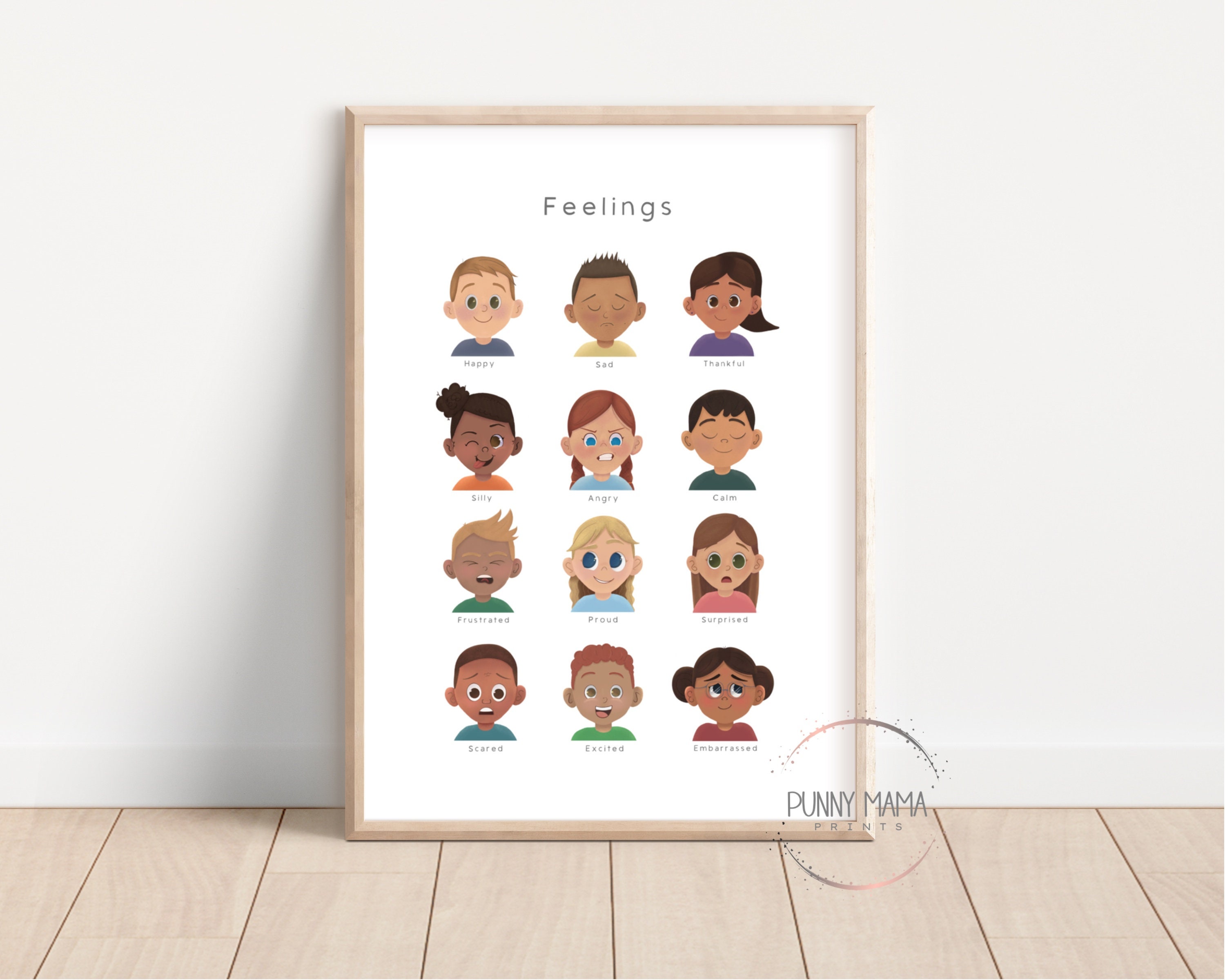 Feelings Printable, Kids Emotional Intelligence Print, Facial ...
