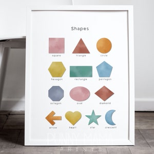 Shapes Printable Pastel Rainbow Geometric 2D Shapes Kids Printable ...