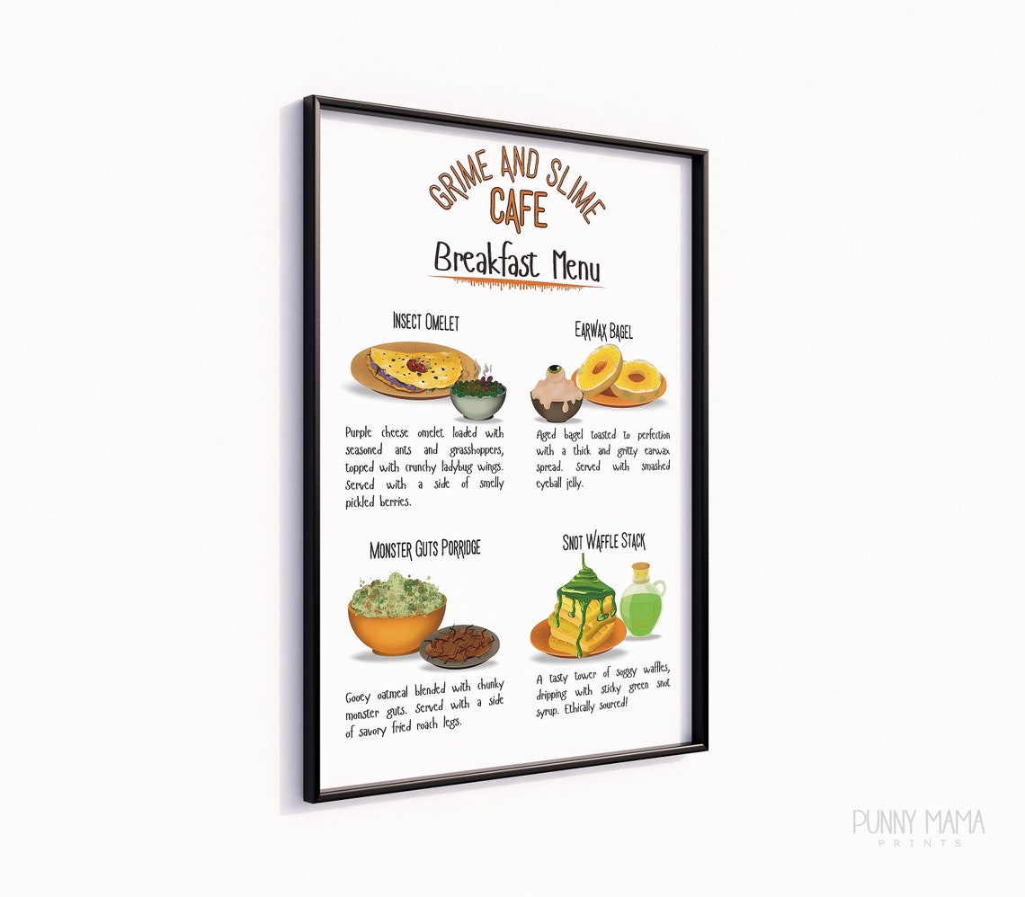 Printable Silly Play Menus, Gross Fun Unusual Menu, Restaurant Play ...