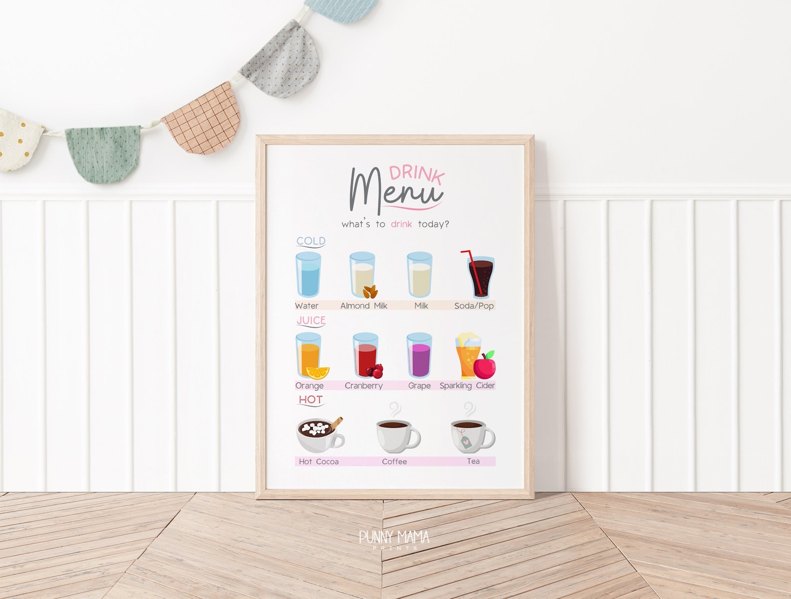Printable Play Menus Set of 6, Kids Kitchen Decor, Restaurant Play ...