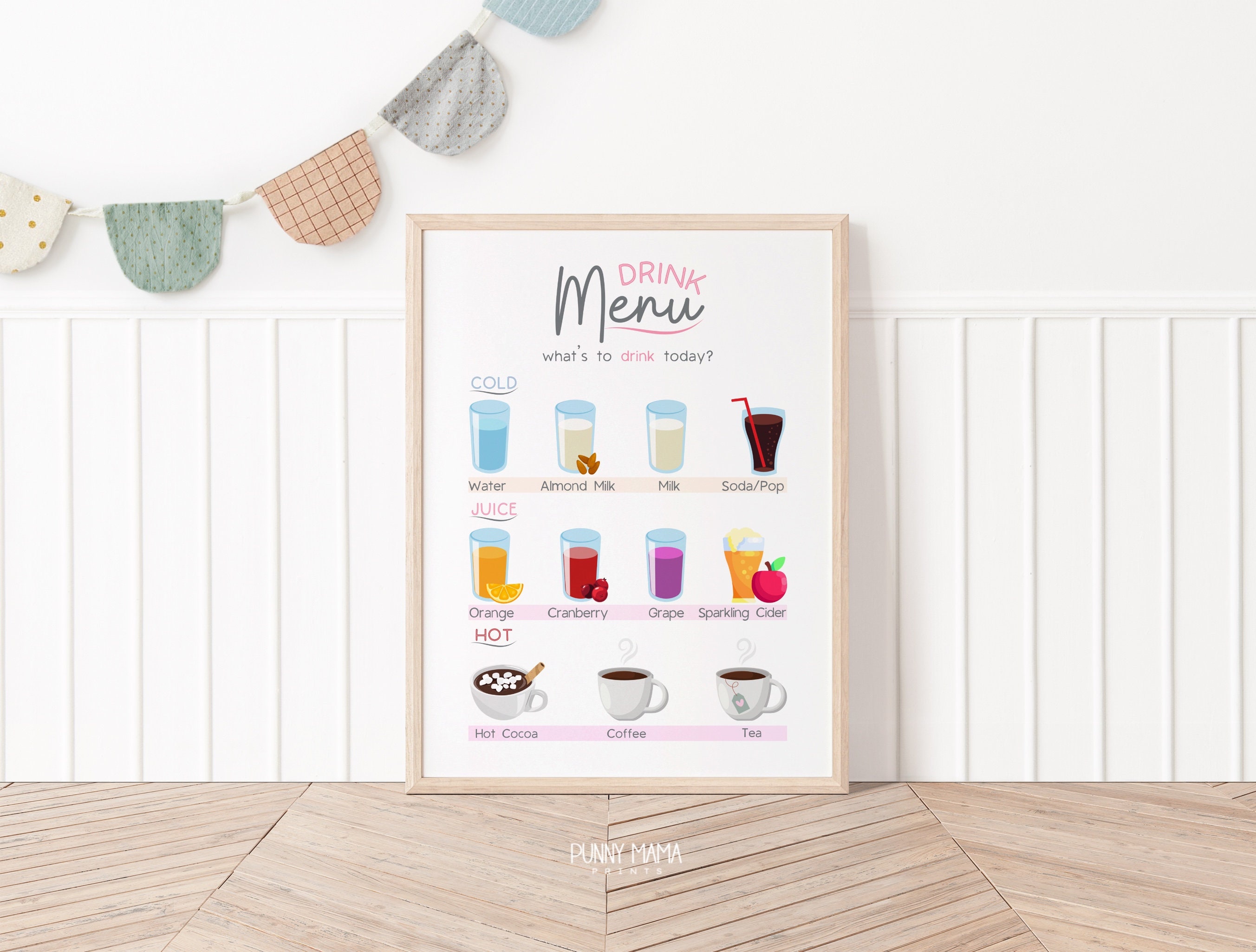 Printable Play Menus Set of 6, Kids Kitchen Decor, Restaurant Play ...