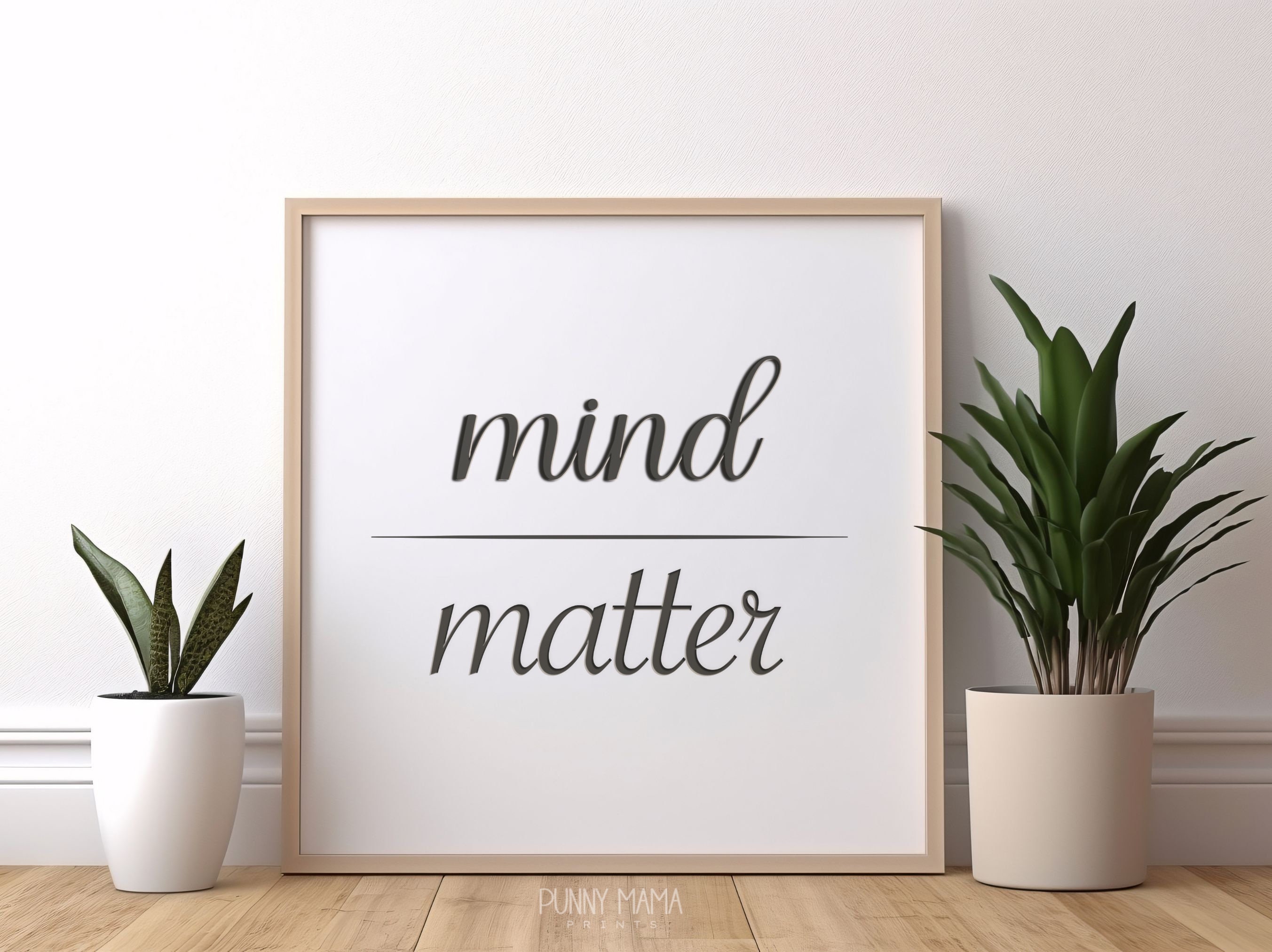 Mind Over Matter PRINT Typography Wall Art Mental Strength Mindfulness ...
