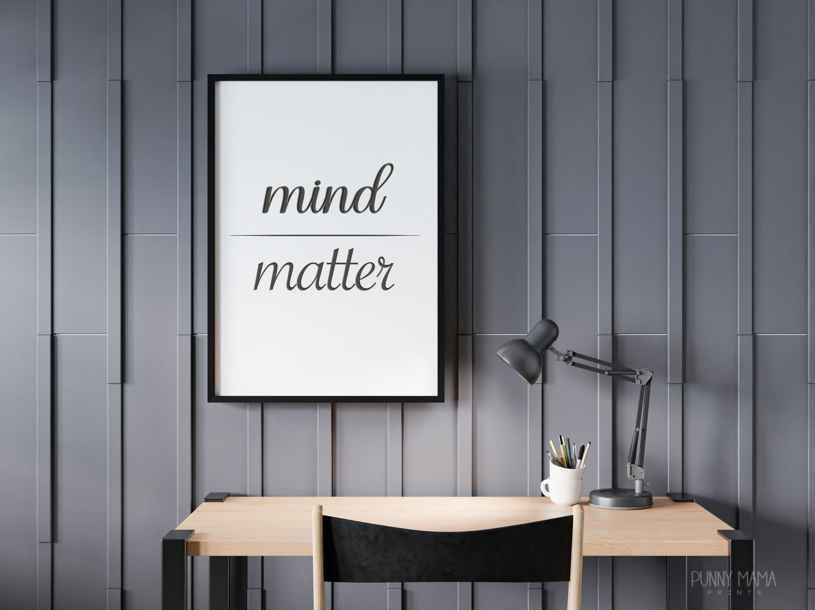 Mind Over Matter PRINT Typography Wall Art Mental Strength Mindfulness ...