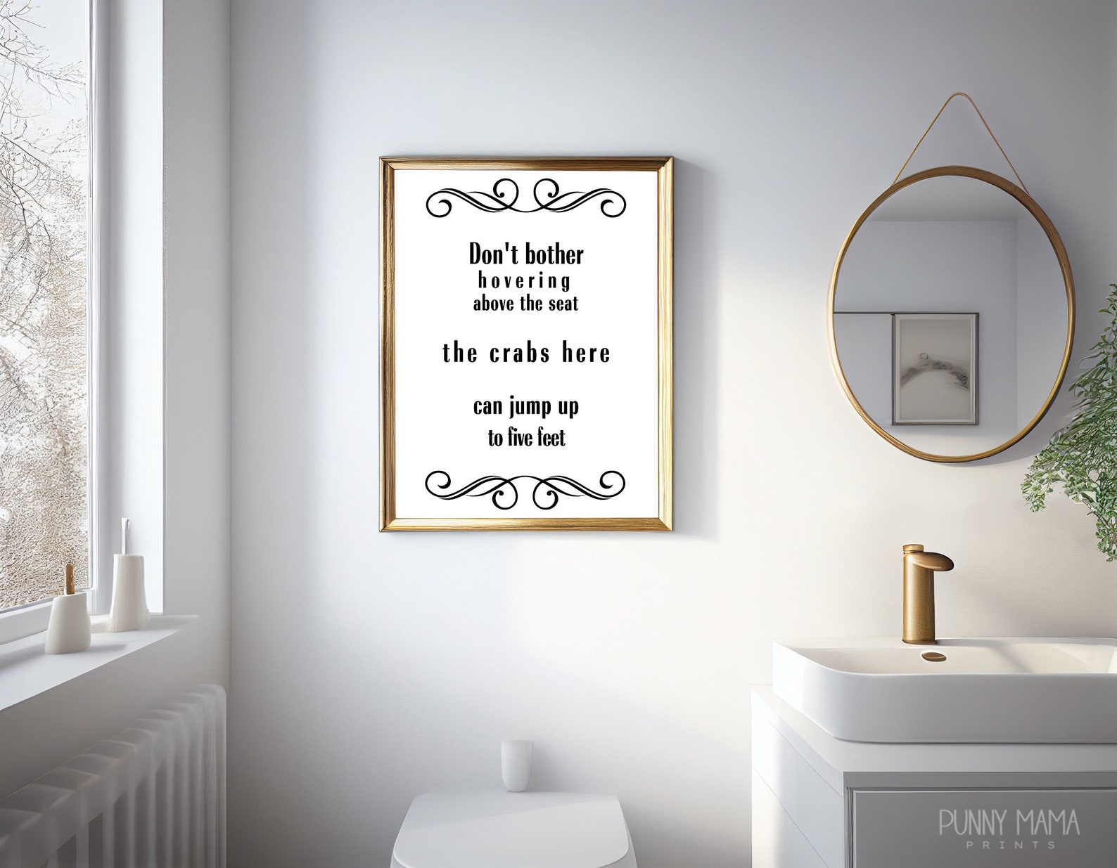Sarcastic Bathroom Wall Art Printable the Crabs Here Can Jump Toilet ...