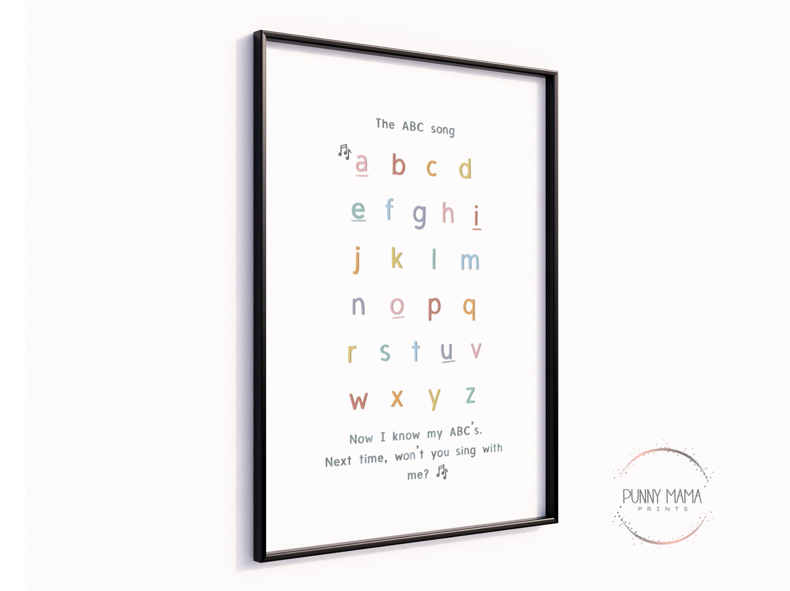 Sing the ABC Song Printable Pastel Rainbow Kids Fun Educational ...