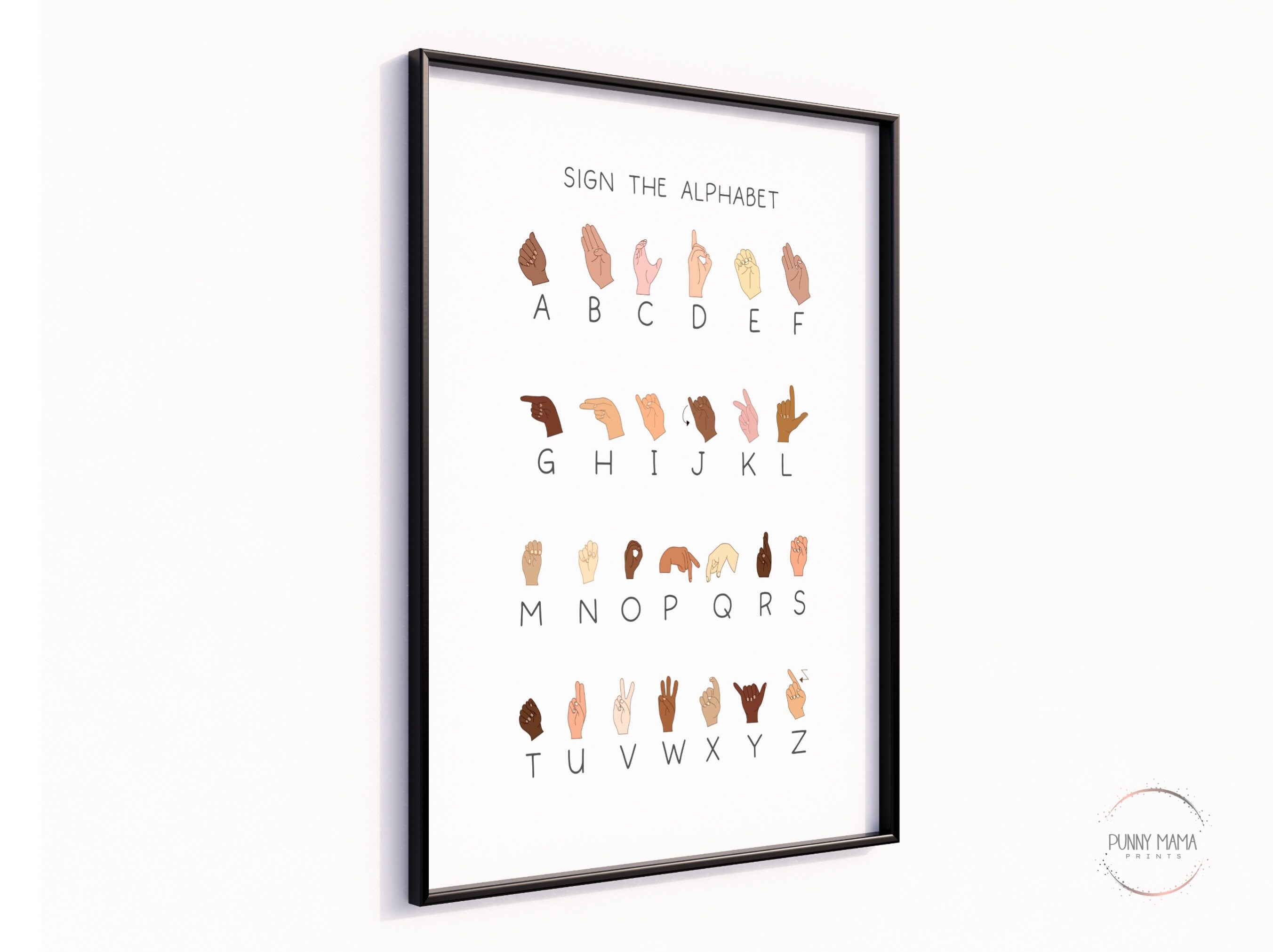 American Sign Language Alphabet Printable, Neutral Tones, ASL Print ...