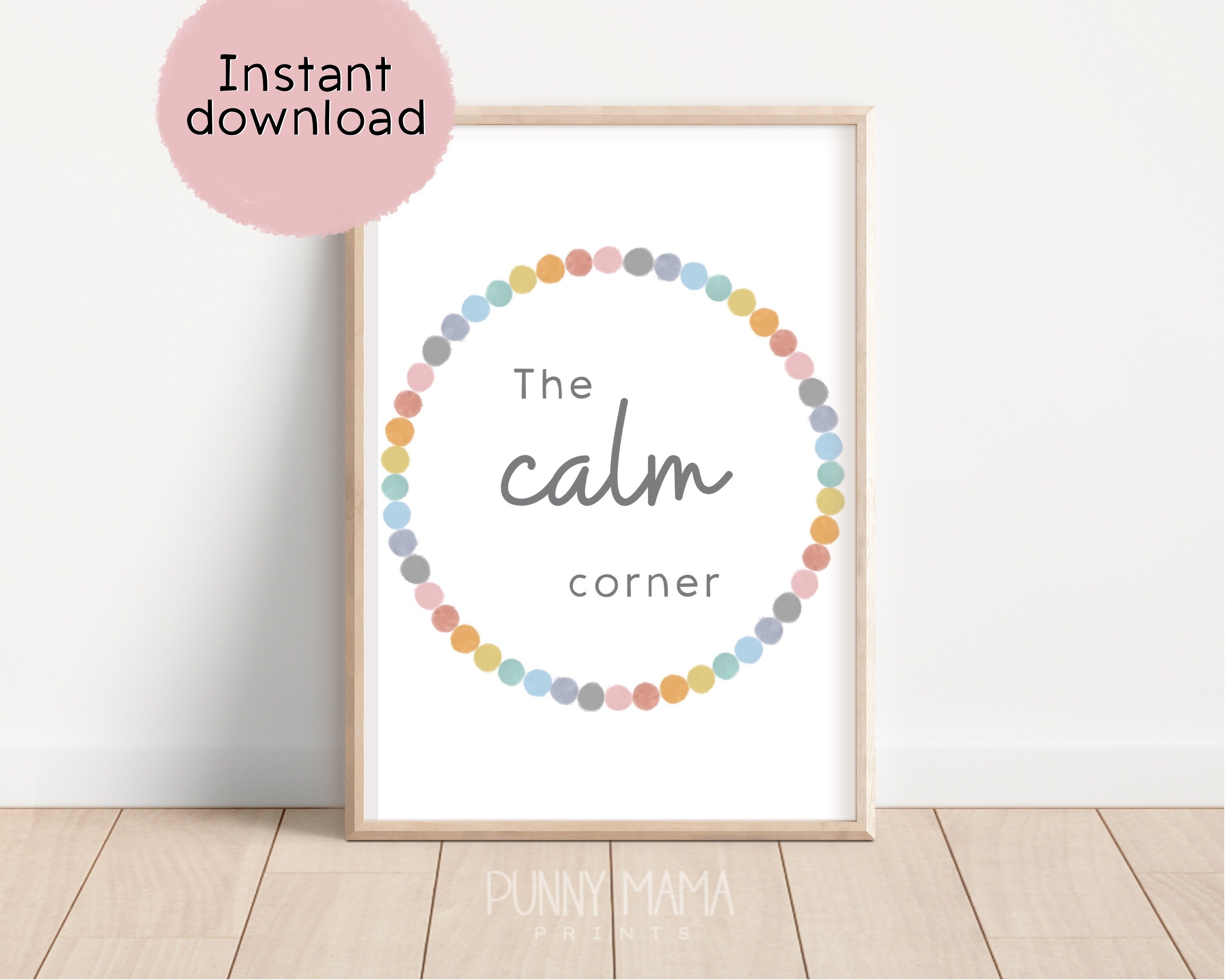 Calm Corner PRINT Set, Pastel Rainbow Classroom Decor, Playroom Nursery ...