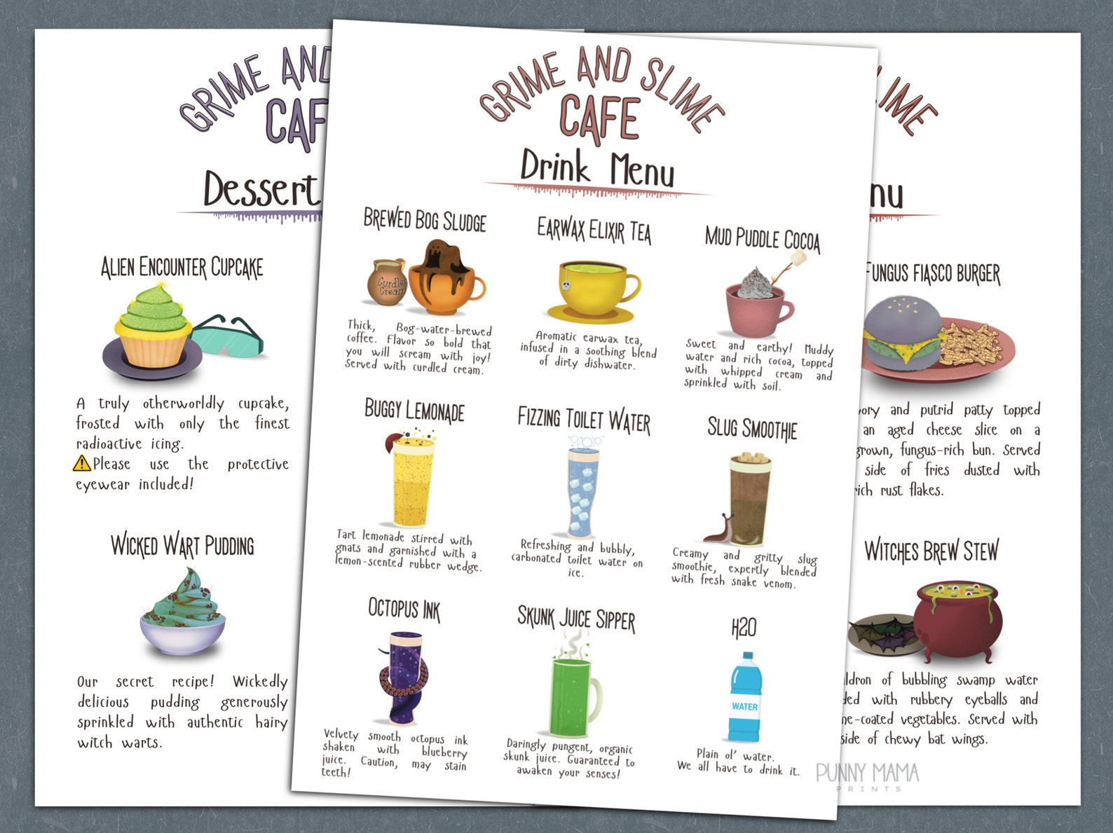 Printable Silly Play Menus, Gross Fun Unusual Menu, Restaurant Play ...