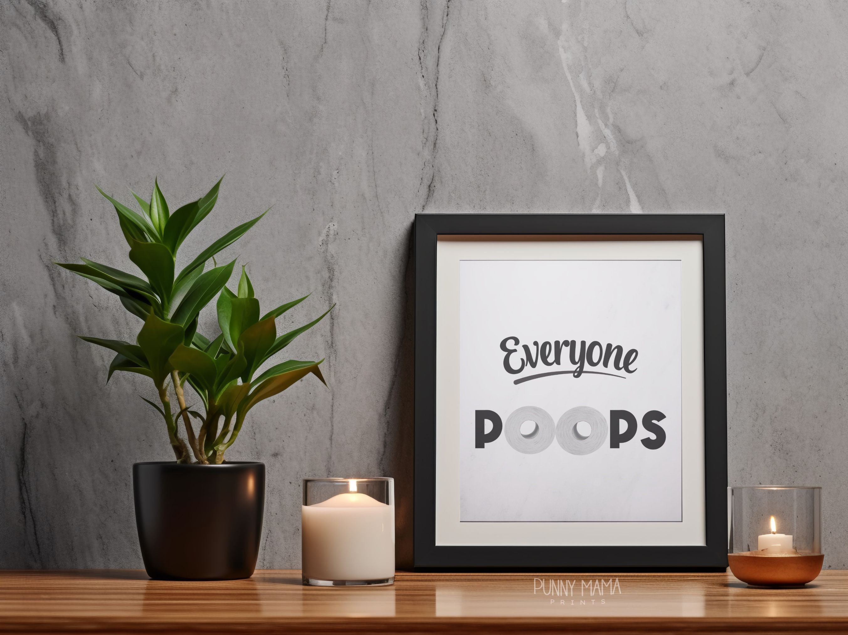 Everyone Poops Bathroom Wall Art Printable Restroom Humor Wall Art ...