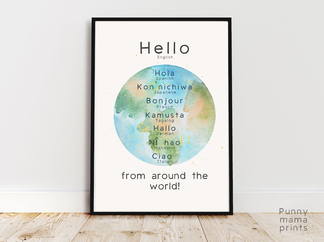 Hello From Around the World Art Printable Say Hello in Different ...