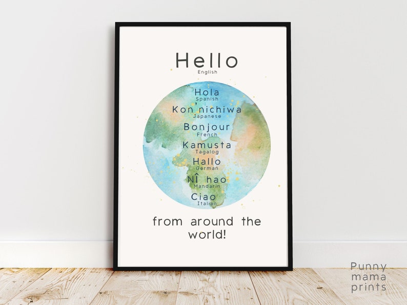 Hello From Around the World Art Printable Say Hello in Different ...