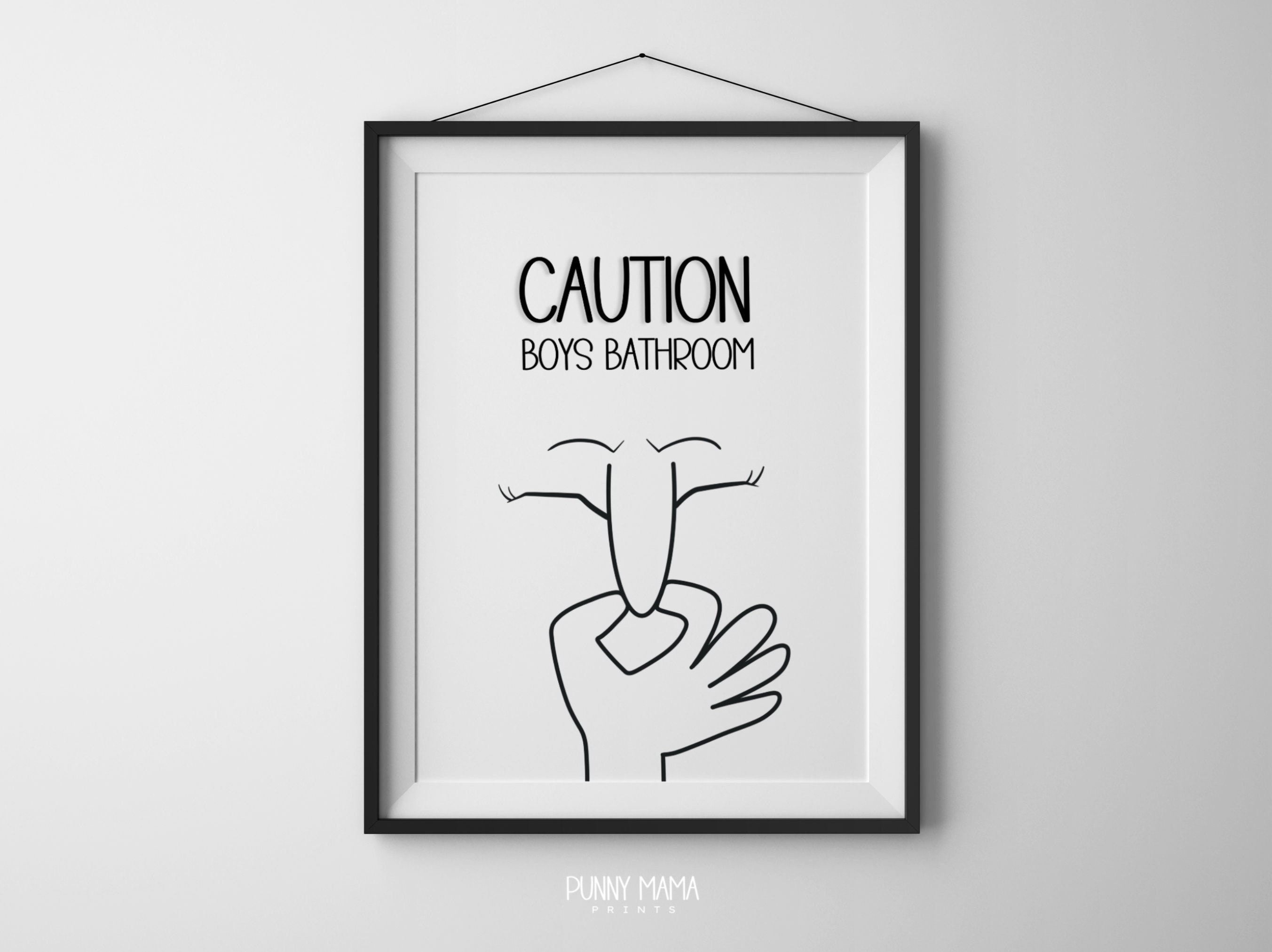 Caution Boys Bathroom Printable Kids Bathroom Alt Smelly Bathroom Wall ...