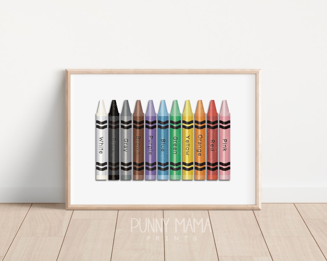 Kids Crayon Color Chart PRINTABLE Wall Art Colors Poster - Etsy
