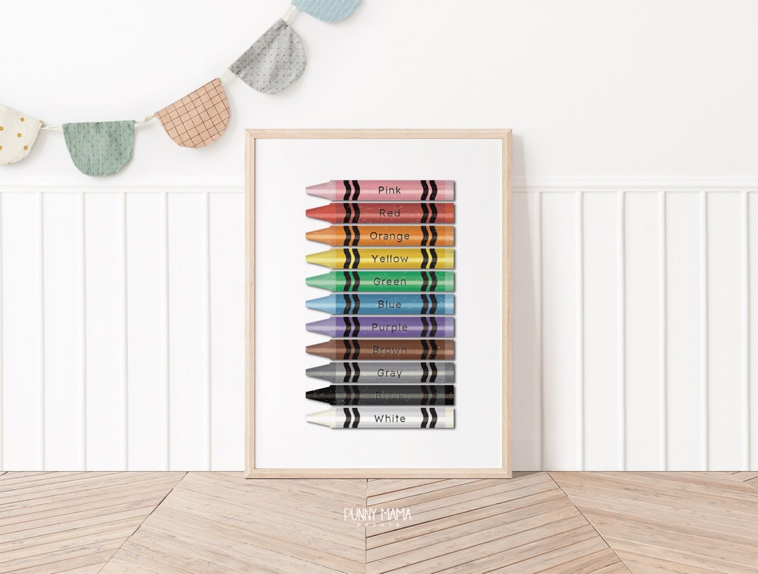 Crayon Colors Printable, Nursery Prints, Classroom Decor, Playroom Wall ...