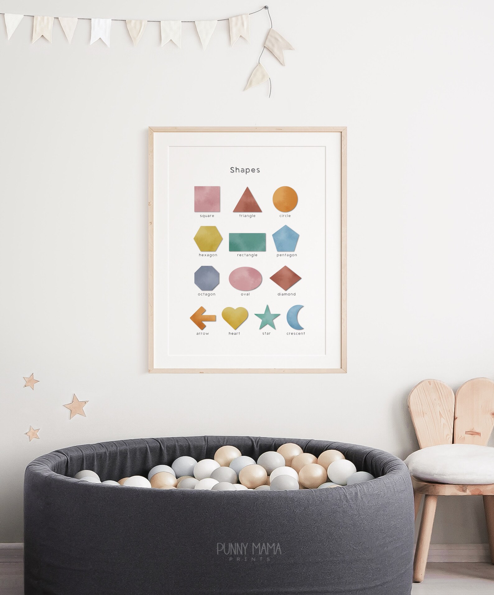 Shapes Printable Pastel Rainbow Geometric 2D Shapes Kids Printable ...