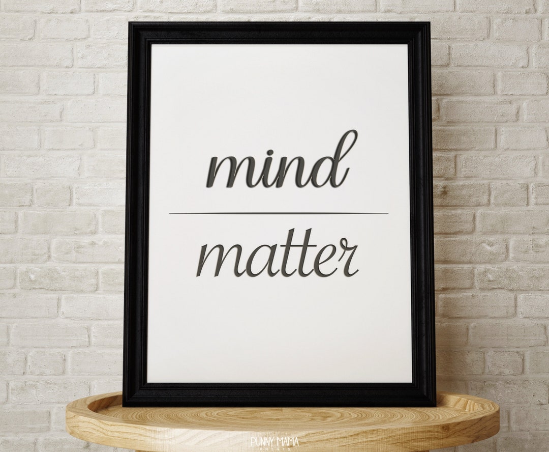 Mind Over Matter PRINT Typography Wall Art Mental Strength Mindfulness ...