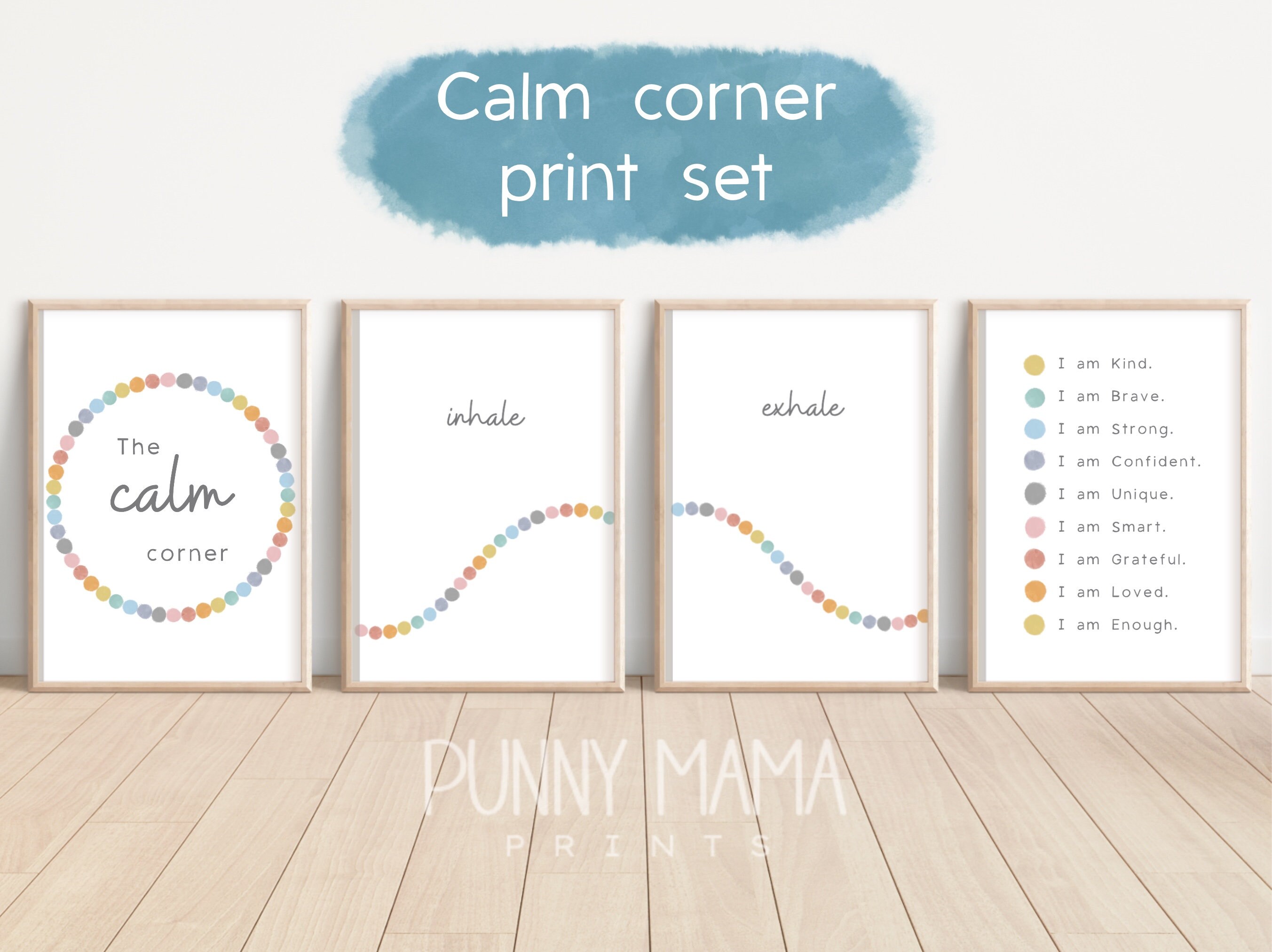 Calm Corner PRINT Set, Pastel Rainbow Classroom Decor, Playroom Nursery ...