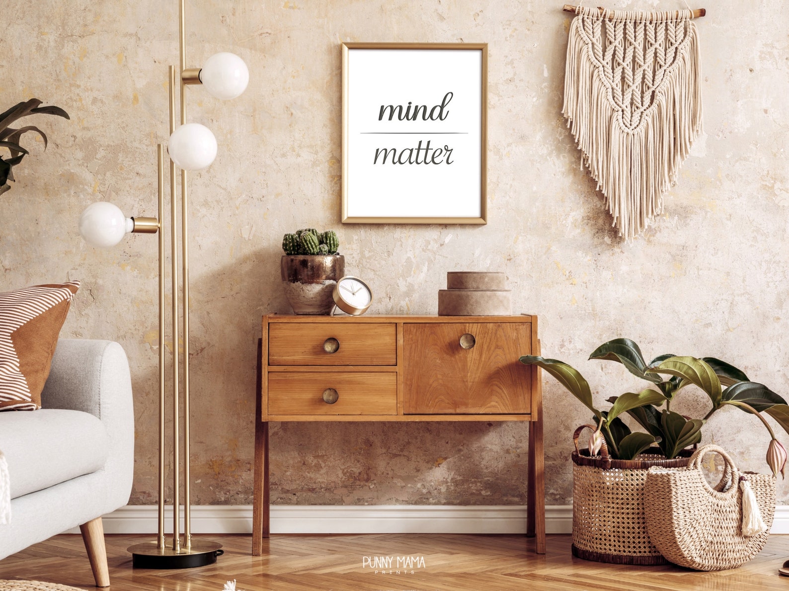 Mind Over Matter PRINT Typography Wall Art Mental Strength Mindfulness ...
