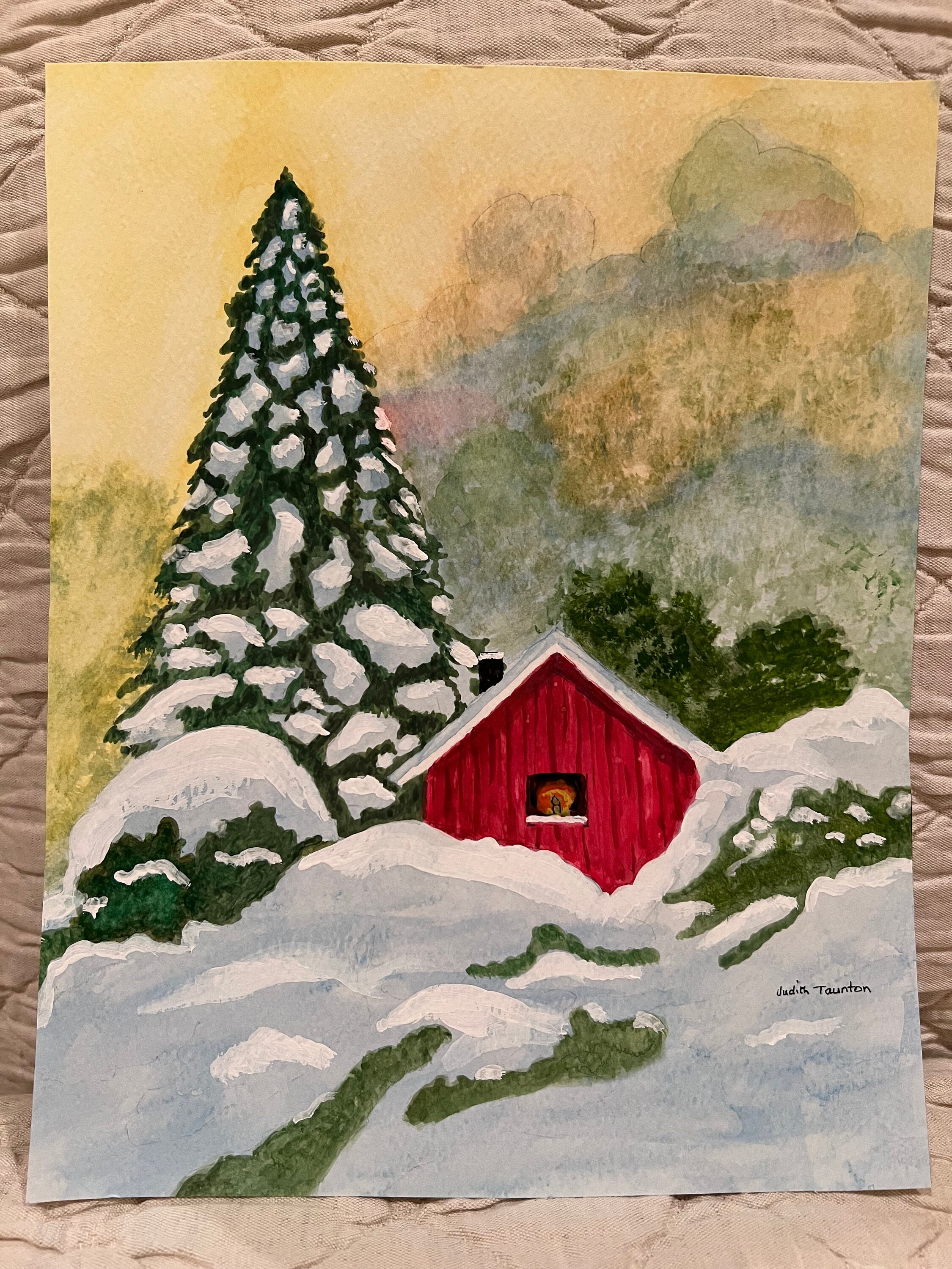 Christmas Cabin Scene - Etsy