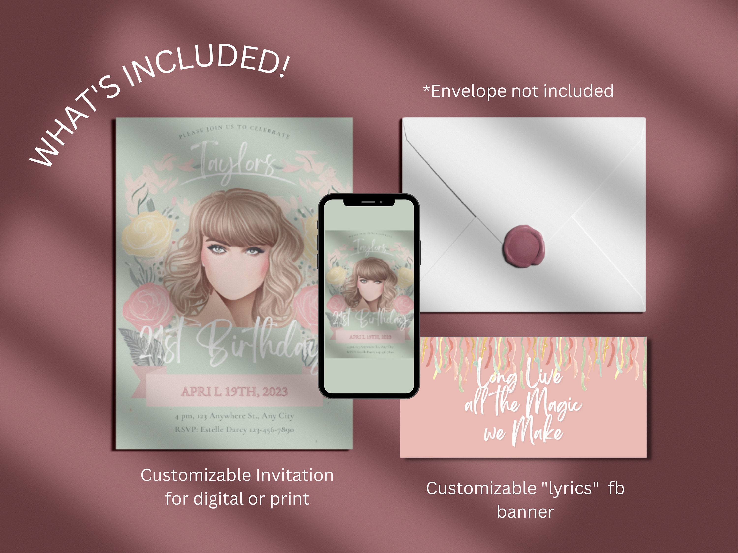 Editable Pastel Era Midnights Invite Birthday Bachelorette Shower ...