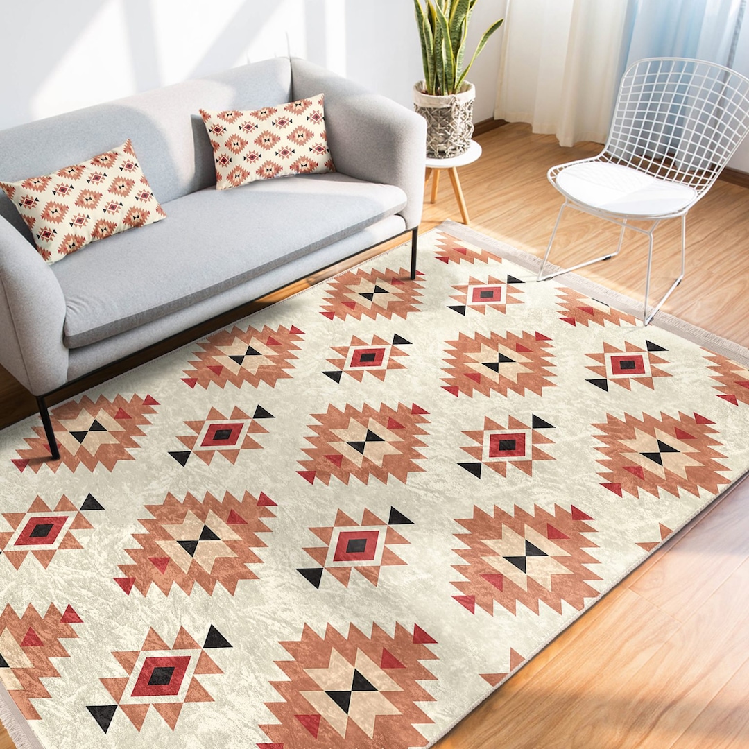 Southwestern Area Rug, Ethnic Rug, Native American Anti-slip Carpet ...