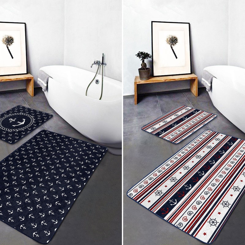 Nautical Bath Mat Sets - Etsy