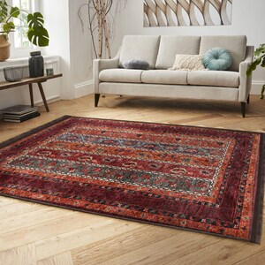 Oriental Area Rugs, Terracotta Anti-slip Carpet, Paisley Design Rug ...