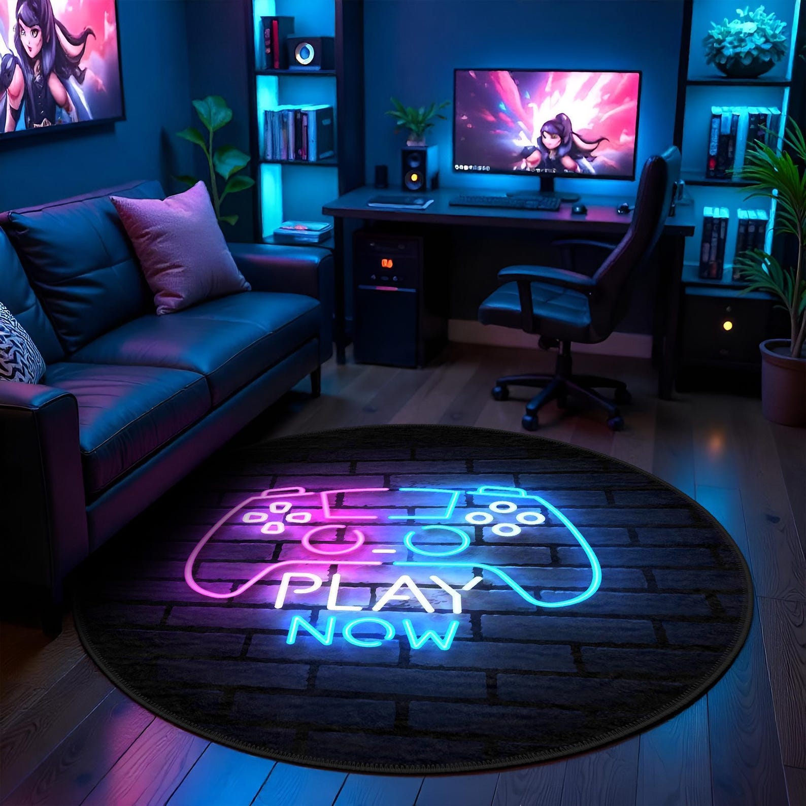 Game Controller Rug: Neon Gaming Carpet for Boys Room (soft, Durable ...