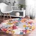 Multicolor Round Rug Abstract Floral Circle Rug Non Slip - Etsy