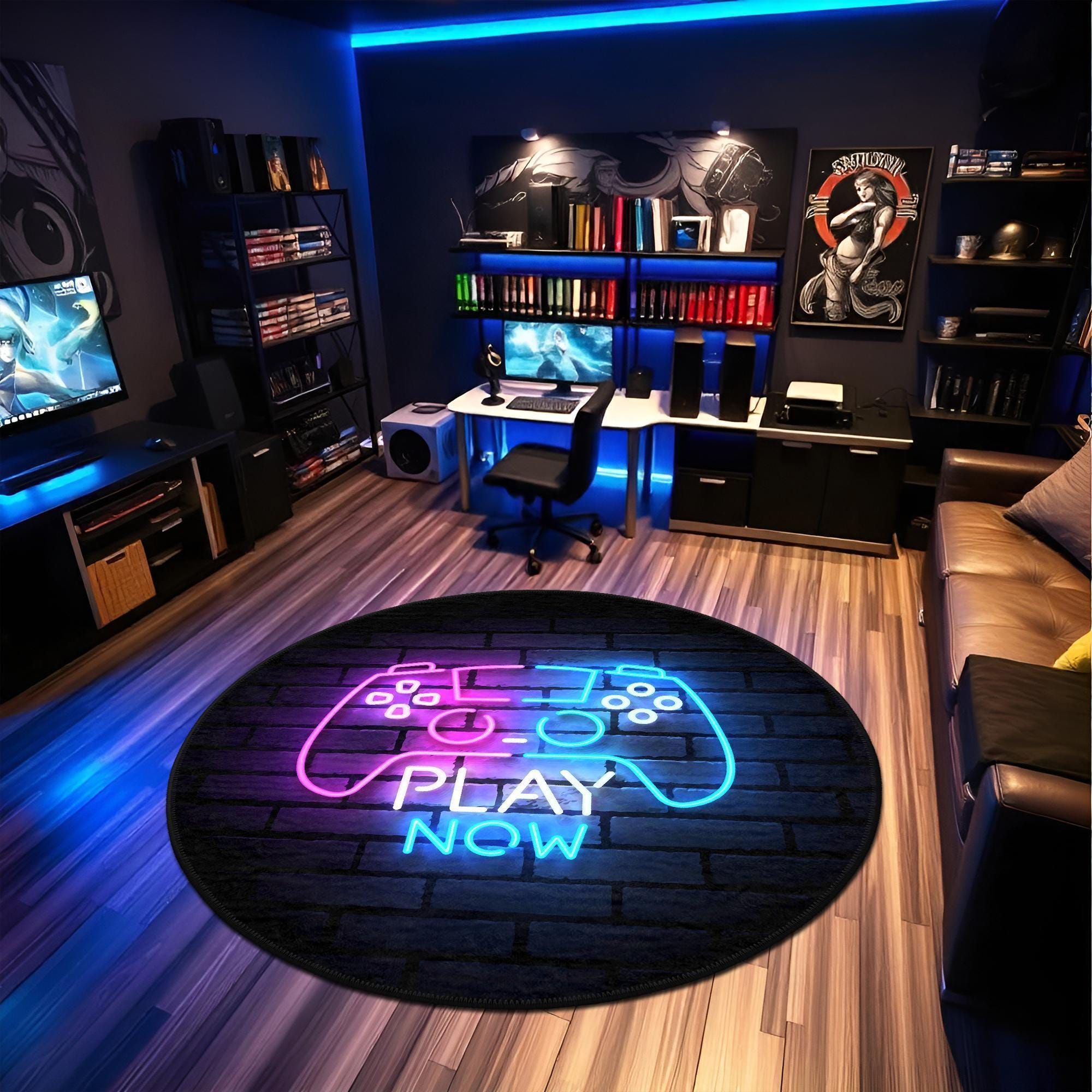 Game Controller Rug: Neon Gaming Carpet for Boys Room (soft, Durable ...