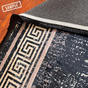 Greek Key Rugs, Fringed Beige Living Room Rug, Stylish Anti-slip Carpet ...