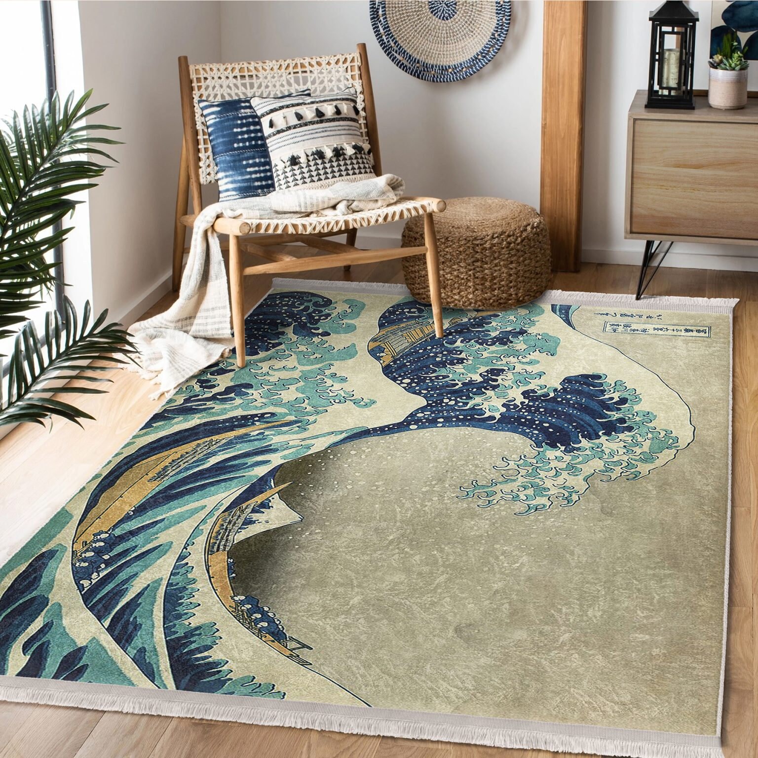 Ocean Wave Rug, Ocean Theme Area Rugs, Anti-slip Artistic Carpet ...