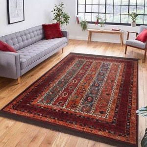 Oriental Area Rugs, Terracotta Anti-slip Carpet, Paisley Design Rug ...