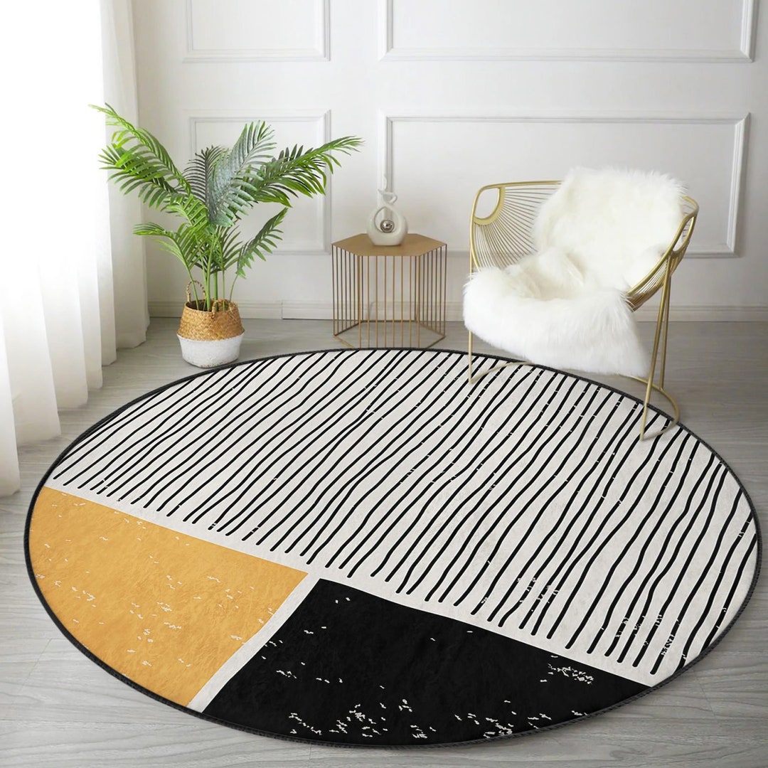 Abstract Round Rug, Modern Geometric Pattern (multiple Sizes) - Etsy