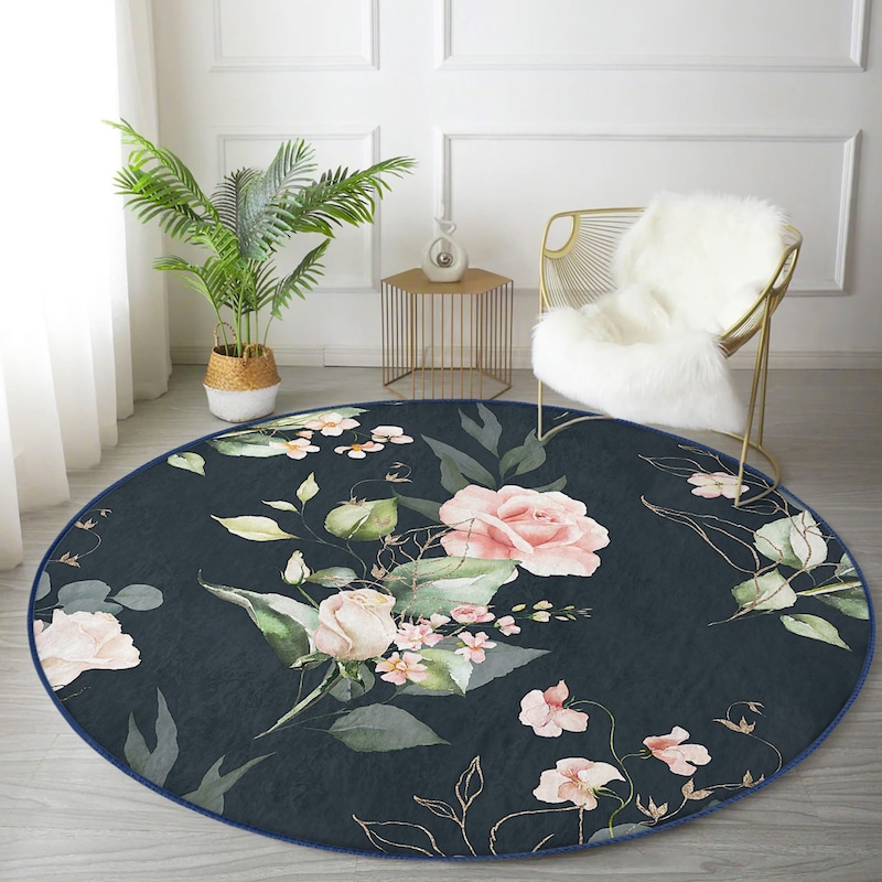 Green Black Pink Rug - Etsy