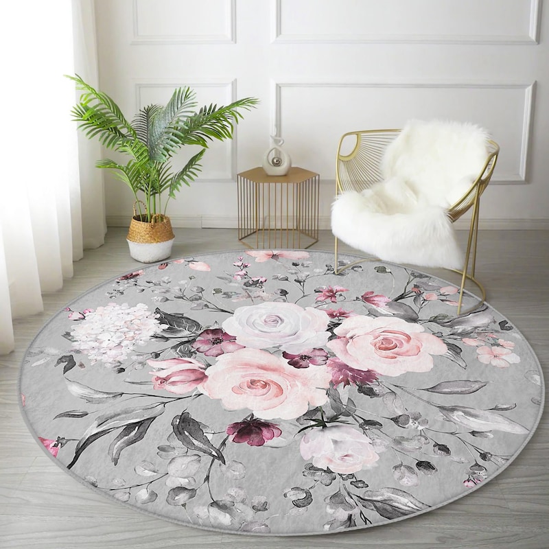 Rug With Roses - Etsy