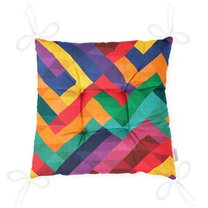 Outdoor Chair Cushions: Multicolored Triangle Design - Soft & Secure - Etsy