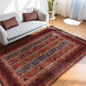 Oriental Area Rugs, Terracotta Anti-slip Carpet, Paisley Design Rug ...