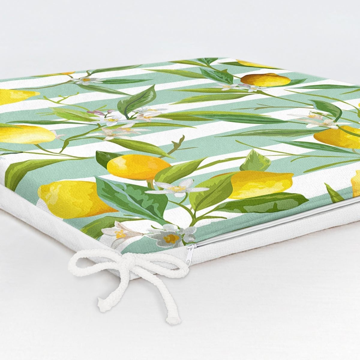 Yellow Lemon Chair Cushions With Ties Lemon Theme Kitchen - Etsy