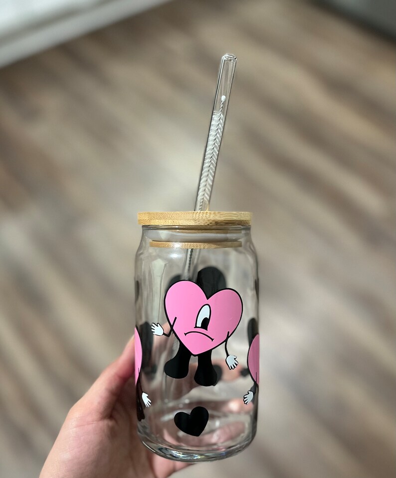 Bad Bunny Cup Bad Bunny Iced Coffee Cup Glass Cup Beer - Etsy