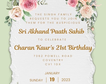 Akhand Path Invitation Sikh Invitations, Sri Akhand Path Sahib Invite ...