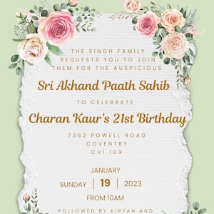 Akhand Path Invitation Sikh Invitations, Sri Akhand Path Sahib Invite ...