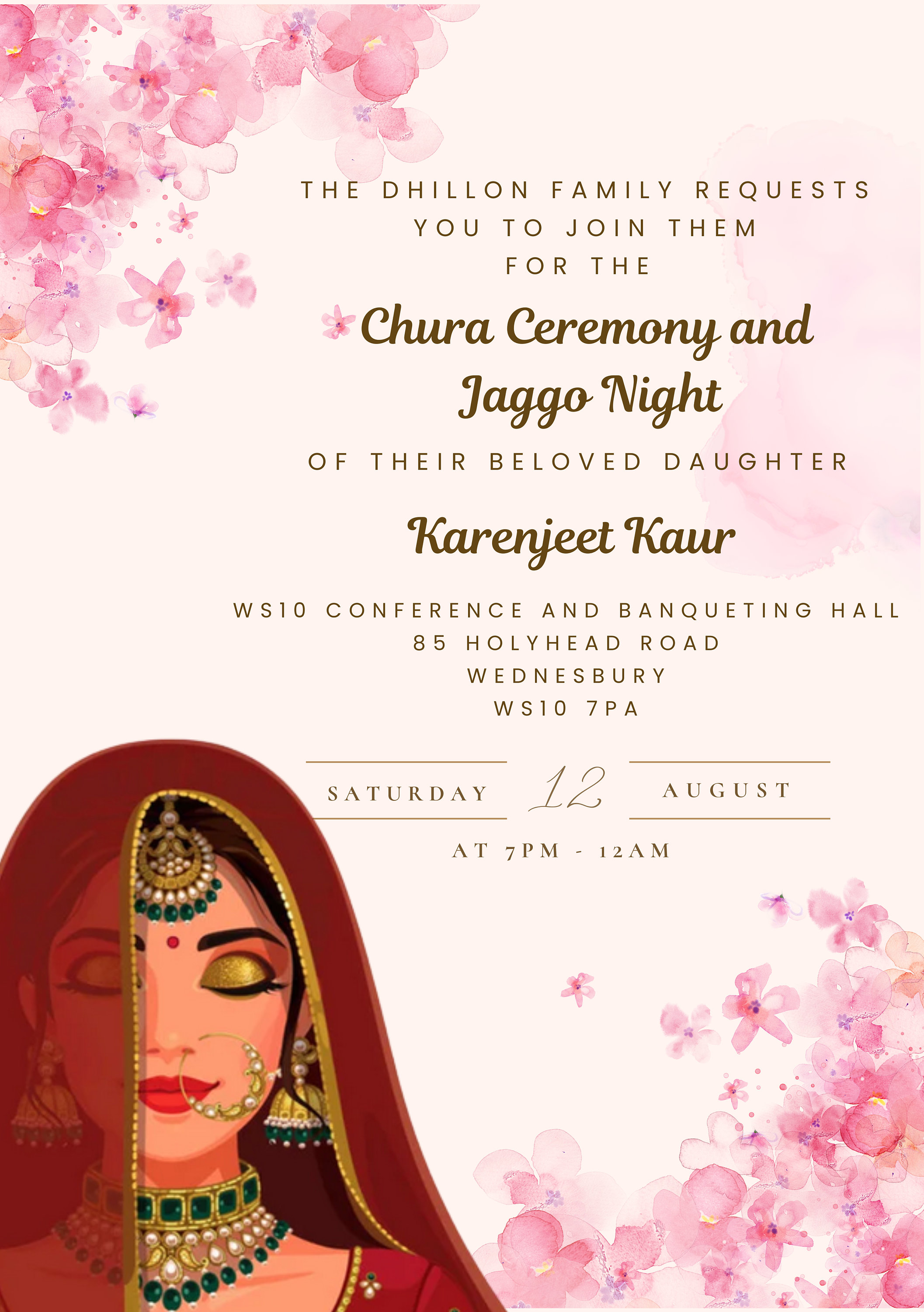 Chunni Invitations, Digital Chunni Invites, Chunni Ceremony Invitations ...