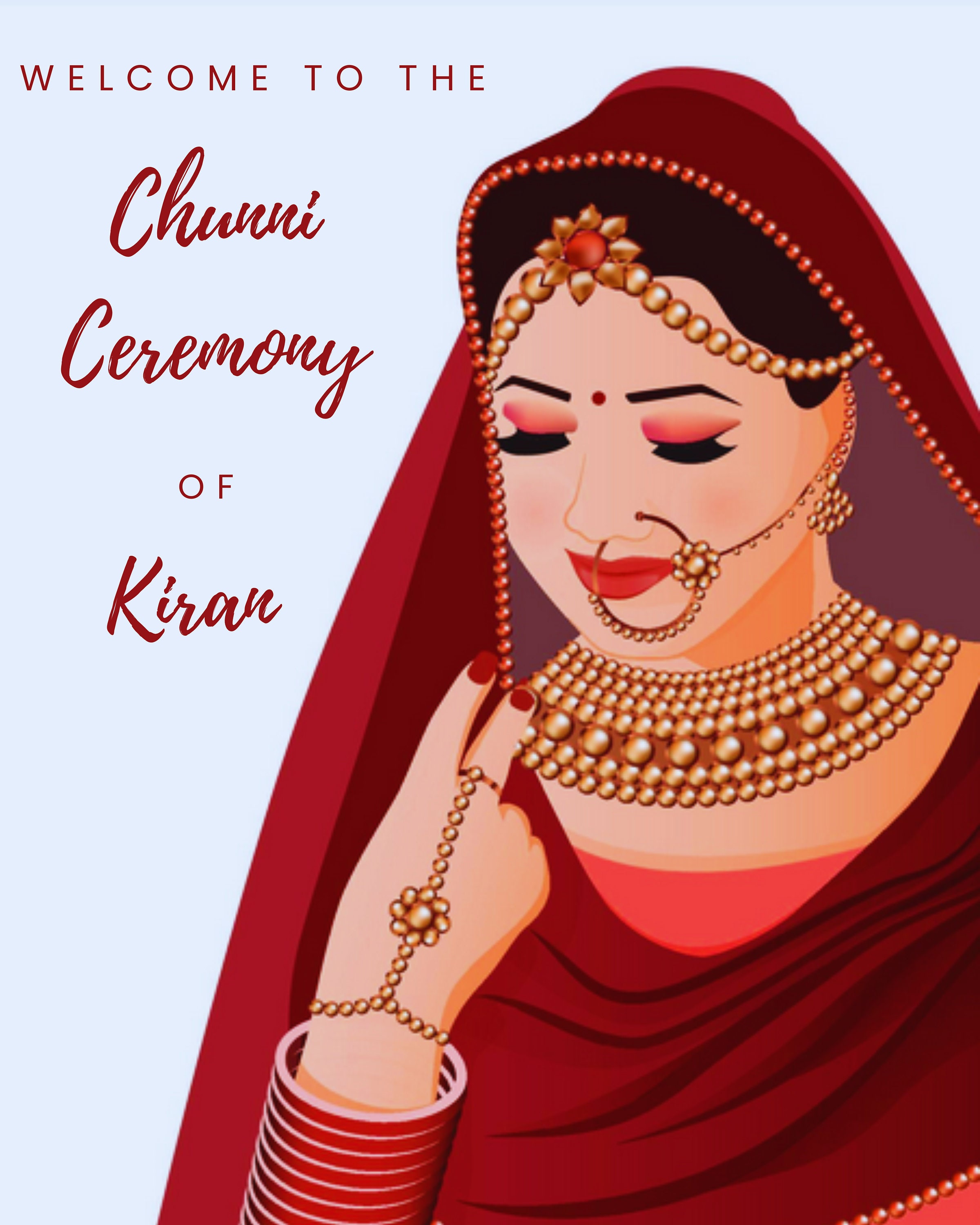 Chunni Welcome Signs Punjabi for Chunni Signages, Wedding Chunni ...