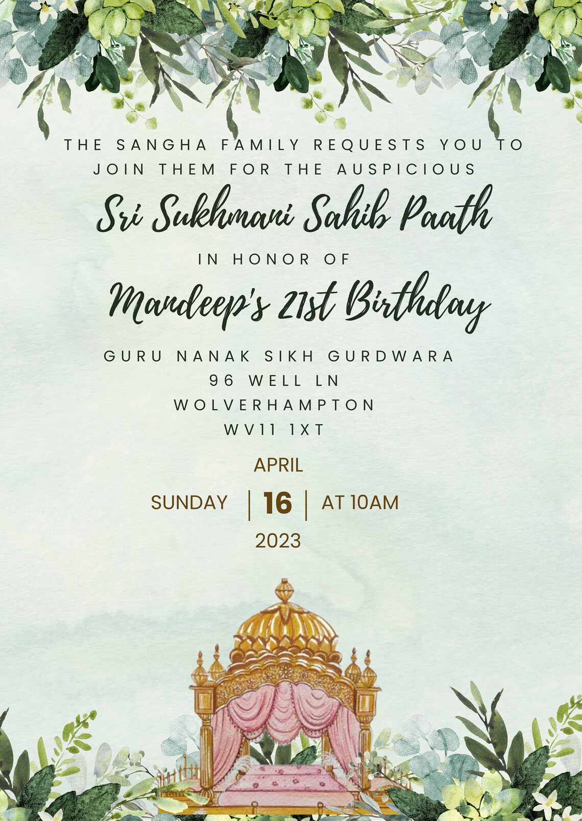 Sri Sukhmani Paath Invites Sukhmani Sahib Invites Sri - Etsy