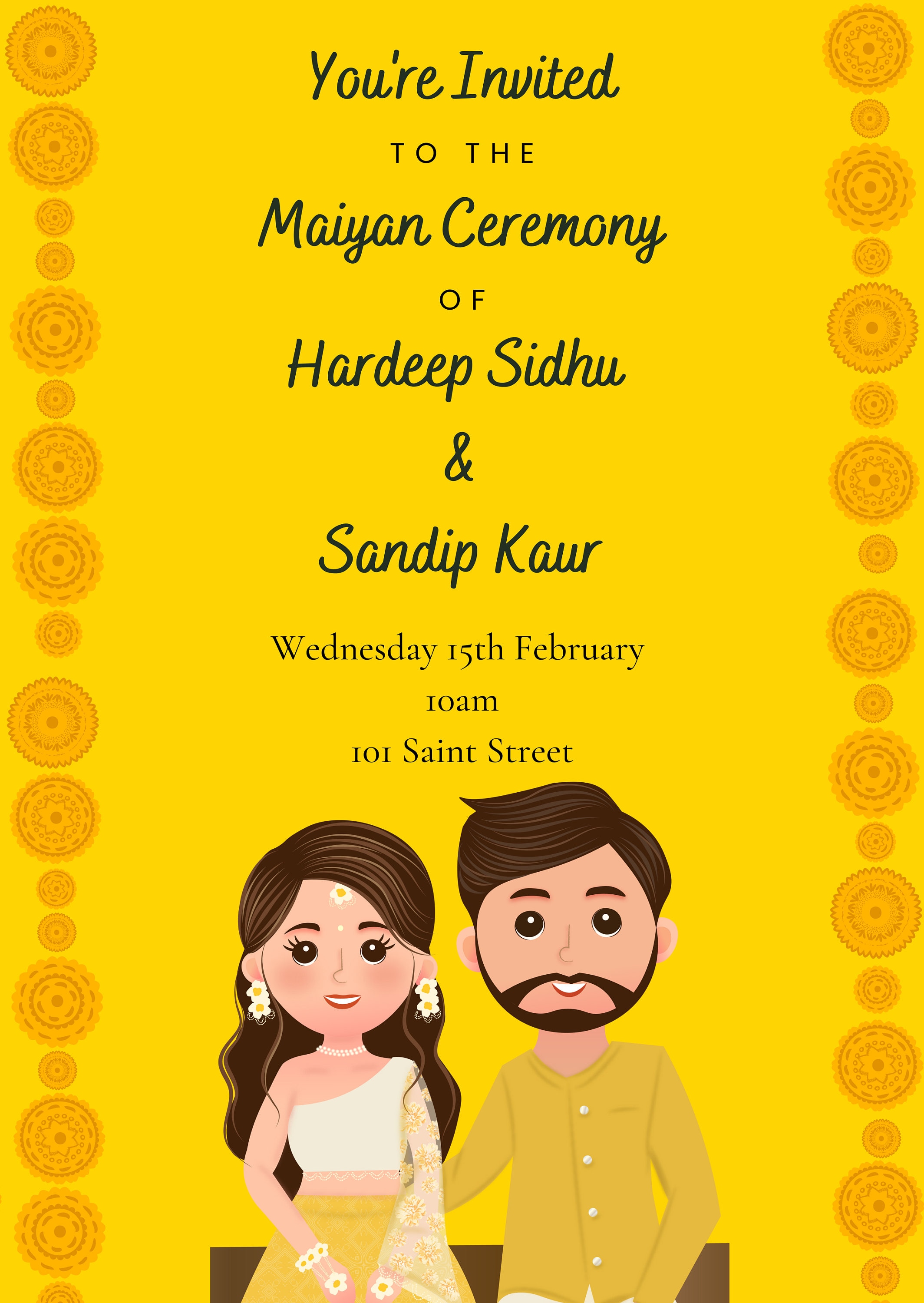 Maiyan Ceremony, Maiyan Invite, Haldi Template, Haldi Ceremony Invite ...