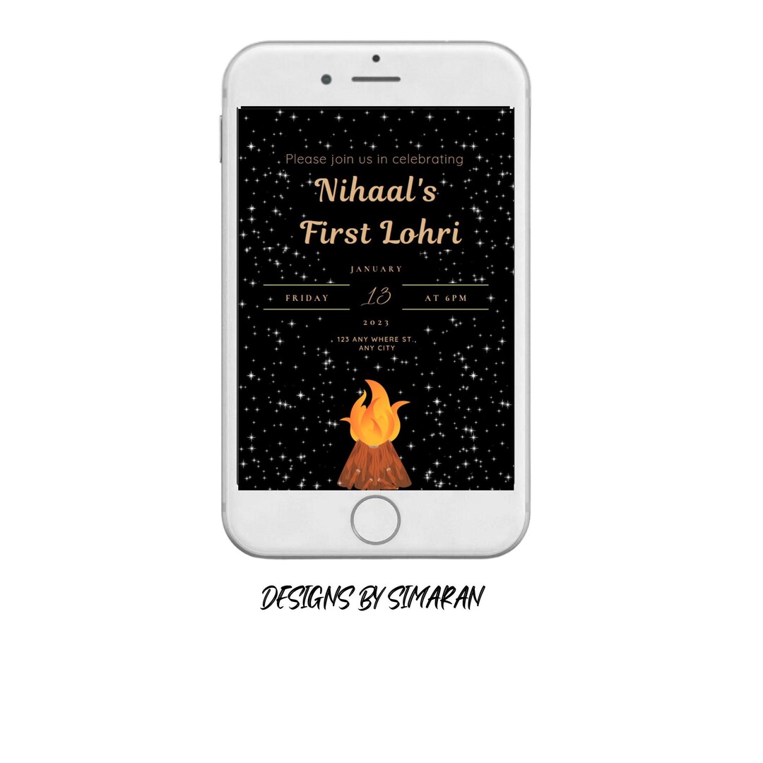 Lohri Invitation Lohri Celebration Digital Download Lohri Celebration ...