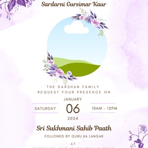 First Barsi Invite | Indian Funeral Invitation | Punjabi Funeral ...