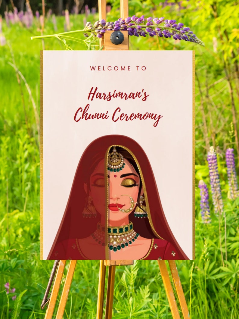 Chunni Welcome Signs Punjabi for Chunni Signages Wedding - Etsy
