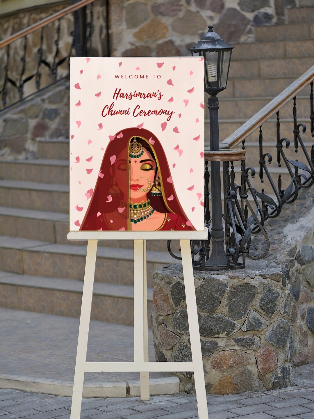 Chunni Welcome Signs Punjabi for Chunni Signages, Wedding Chunni ...